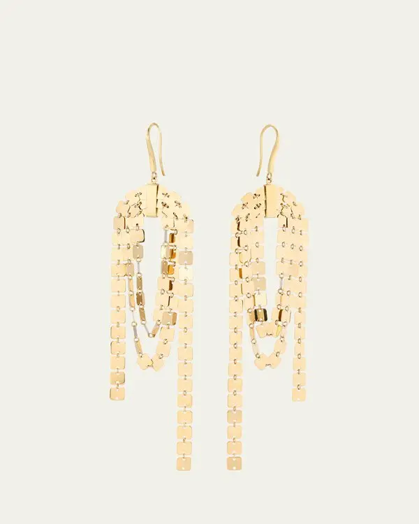 Lana Jewelry 14k Yellow Laser Square Cascade Earrings