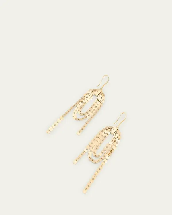 Lana Jewelry 14k Yellow Laser Square Cascade Earrings