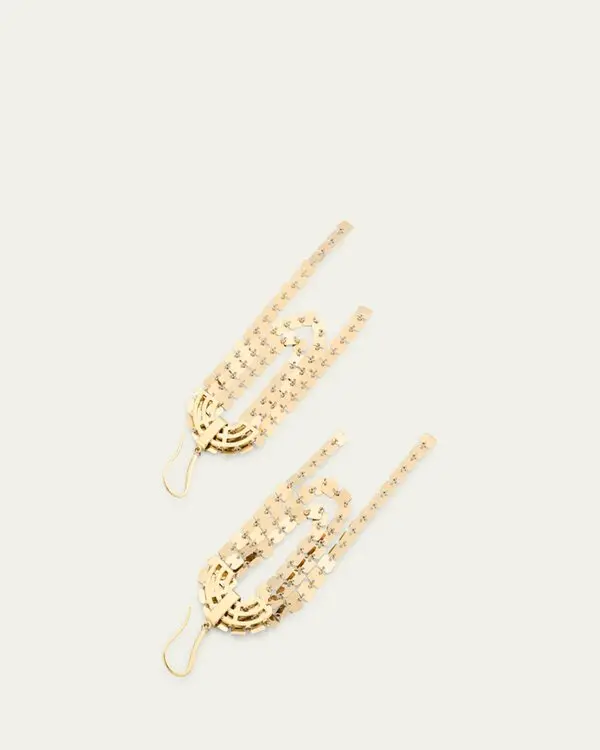 Lana Jewelry 14k Yellow Laser Square Cascade Earrings