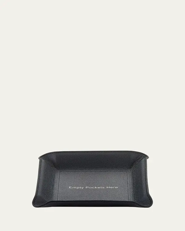 GRAPHIC IMAGE Empty Pockets Here" Leather Valet Tray - Black