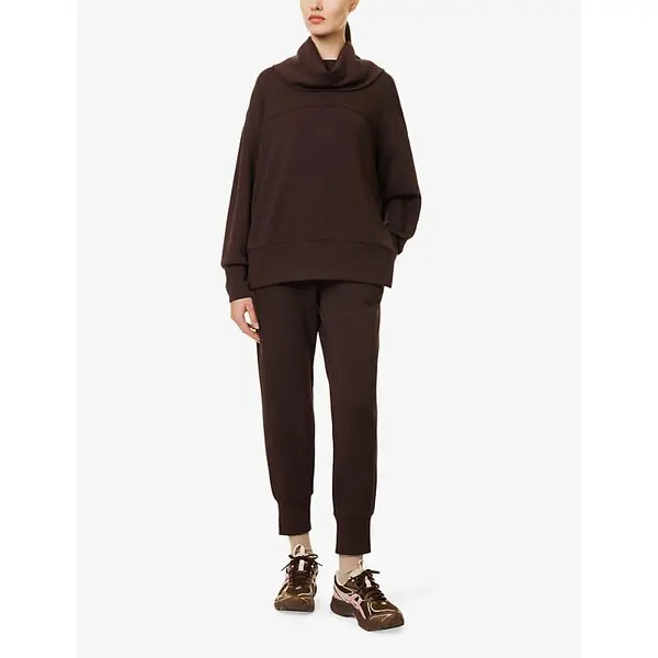Varley Slip-pocket Elasticated-waistband Stretch-jersey Jogging Bottoms - Coffee Bean