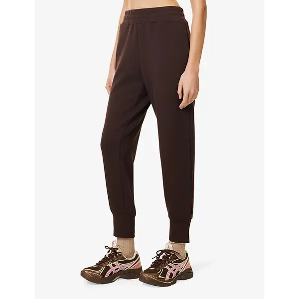 Varley Slip-pocket Elasticated-waistband Stretch-jersey Jogging Bottoms - Coffee Bean