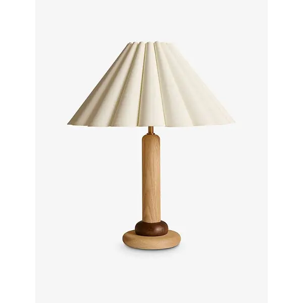 SOHO HOME Ferguson Linen And Oak Table Lamp 44cm - Pink