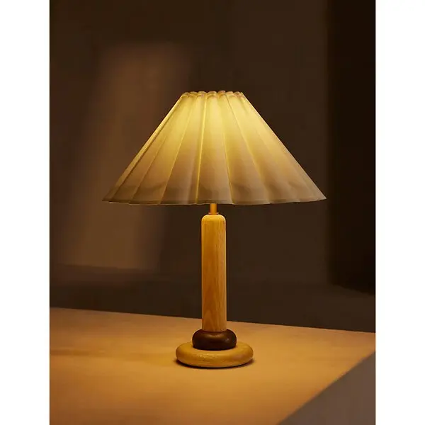 SOHO HOME Ferguson Linen And Oak Table Lamp 44cm