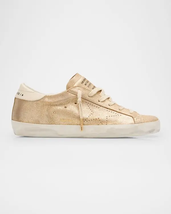 Golden Goose Super-Star Glitter Suede Low-Top Sneakers