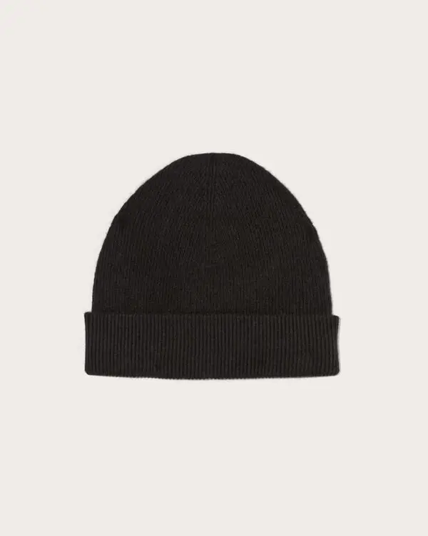 Everlane Ribbed Wool And Hemp Blend Beanie - Black