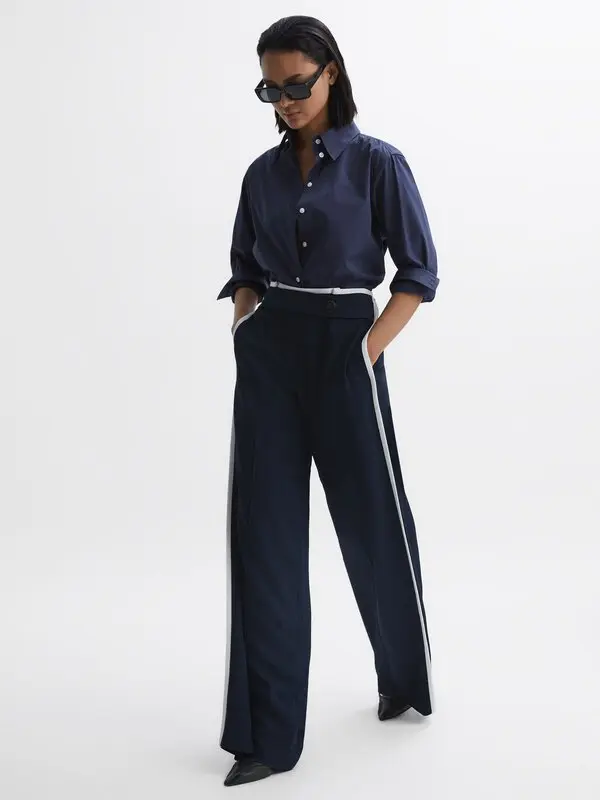 REISS Lina High Rise Wide Leg Trousers