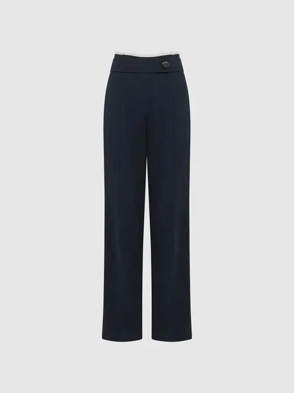 REISS Lina High Rise Wide Leg Trousers