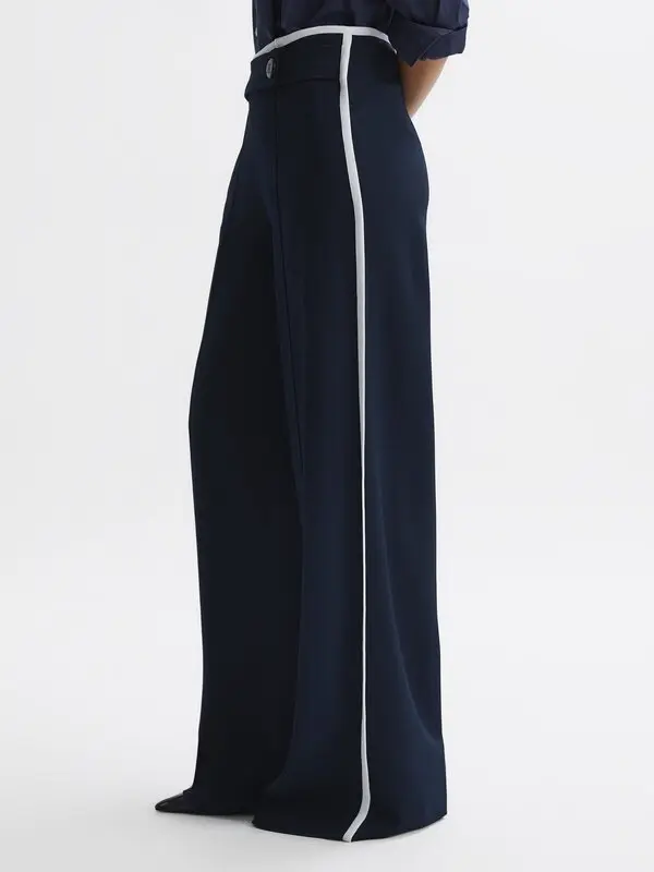 REISS Lina High Rise Wide Leg Trousers