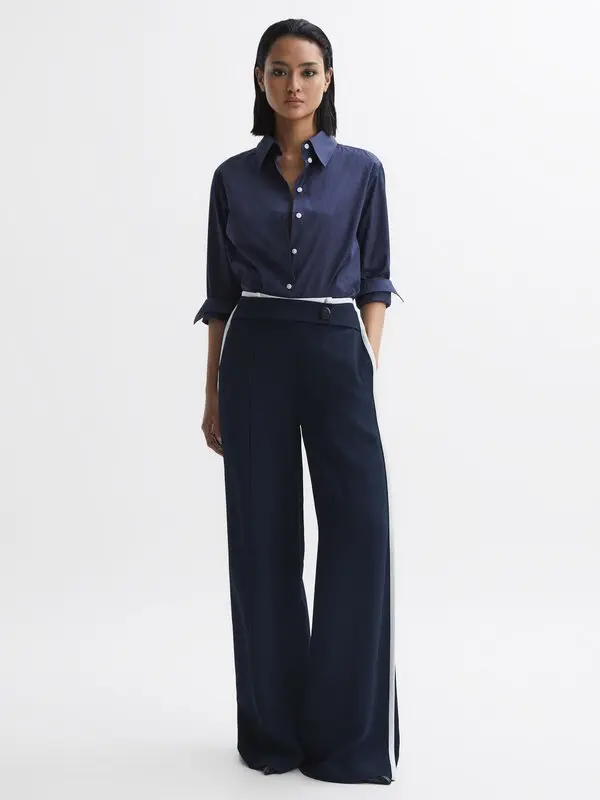 REISS Lina High Rise Wide Leg Trousers