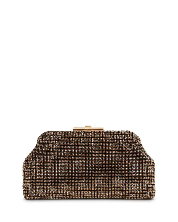 REISS Adaline Crystal Clutch - Gold