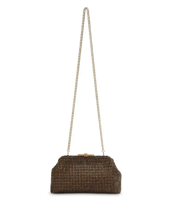 REISS Adaline Crystal Clutch - Gold