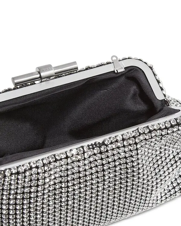 REISS Adaline Crystal Clutch - Silver