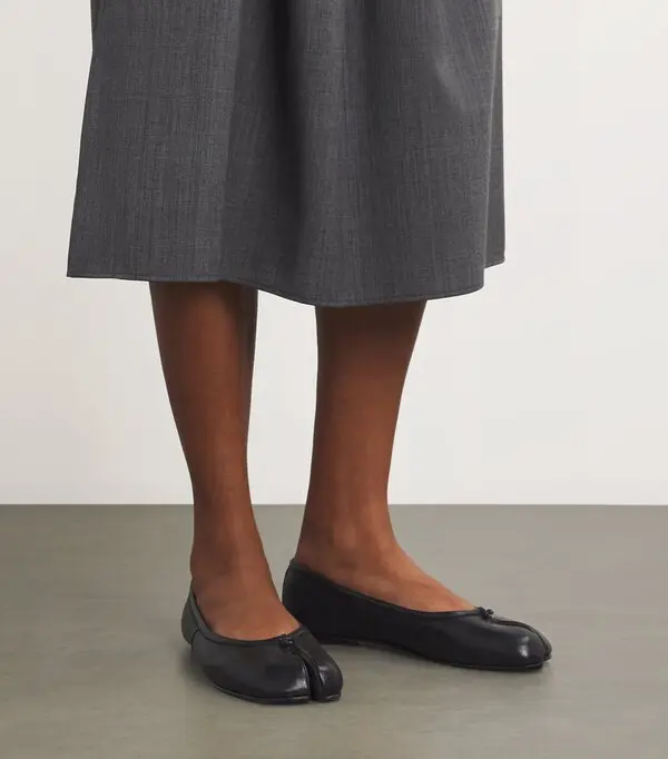 MAISON MARGIELA Leather Tabi Ballerina Flats - Black