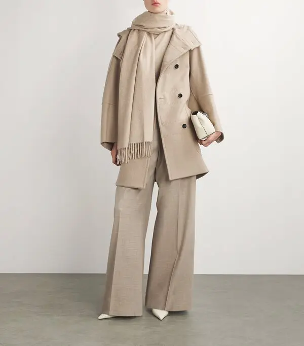 Max Mara Cashmere Fringed Scarf - Beige
