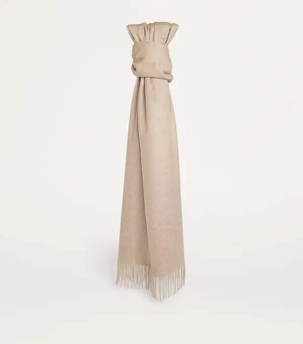 Max Mara Cashmere Fringed Scarf - Beige