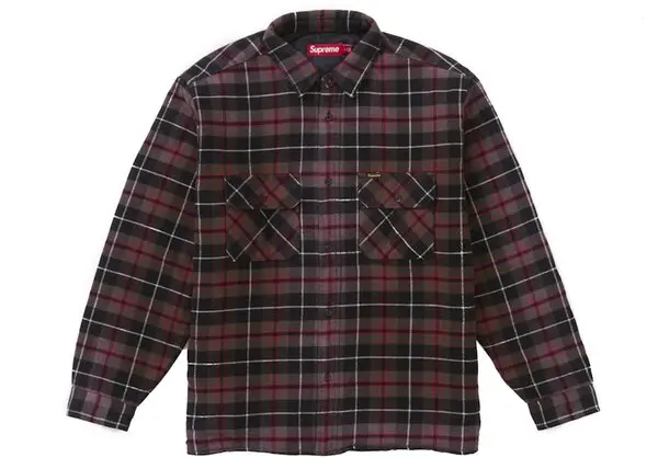 Supreme Quilted Plaid Shirt - Grey