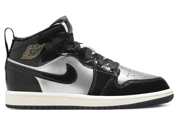 JORDAN 1 Mid Se Sneakers - Black/metallic Silver/sail