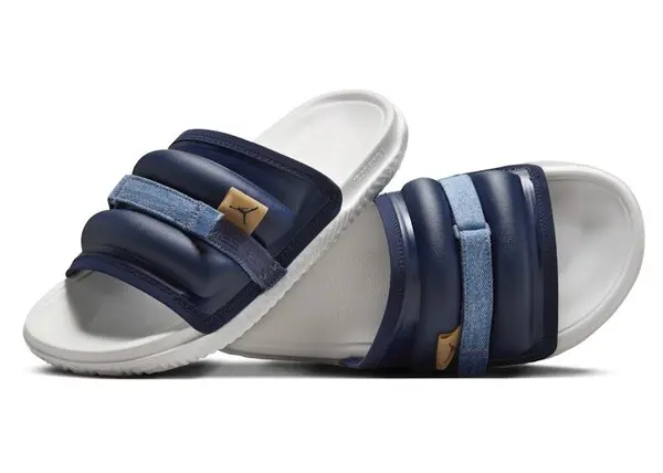 JORDAN Super Play Slides - Obsidian/dutch Blue/gum Medium Brown