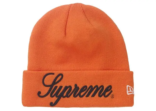 Supreme New Era Script Beanie - Orange