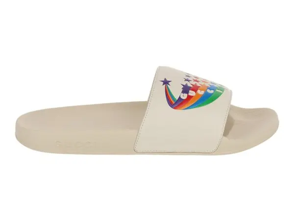 Gucci Rainbow Pursuit Slides - Beige