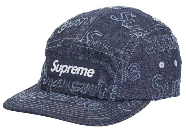 Supreme Lasered Denim Camp Cap - Navy Blue