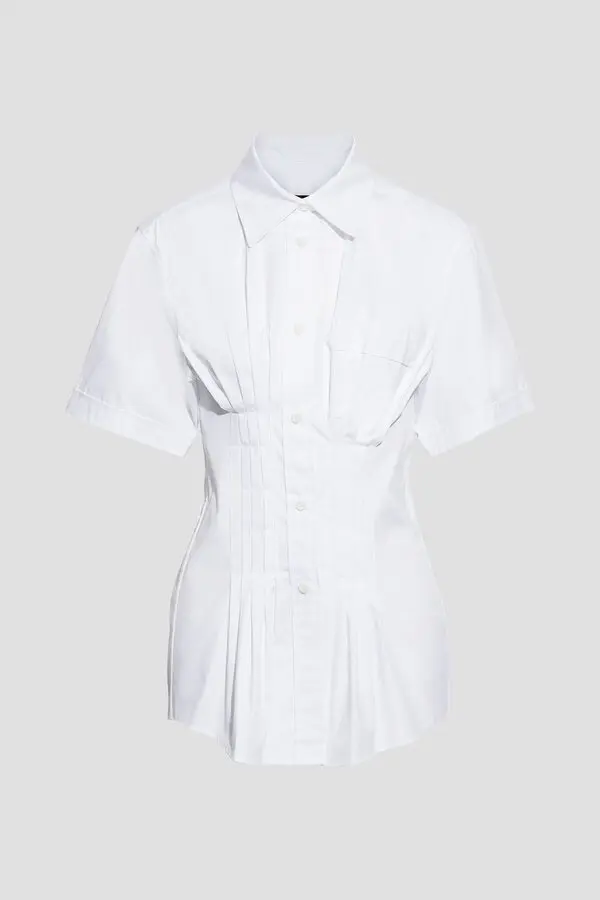 Isabel Marant Étoile Pleated Cotton Poplin Shirt - White