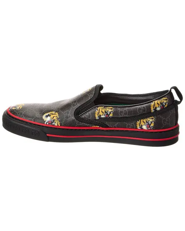 Gucci Tennis 1977 Tigers Gg Supreme Canvas Slip-On Sneaker  display picture 1