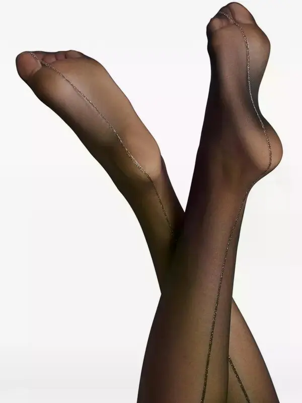 MAISON CLOSE Thigh High Stockings With Lurex Trim