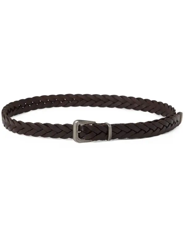 Brunello Cucinelli Braided Leather Belt - Brown