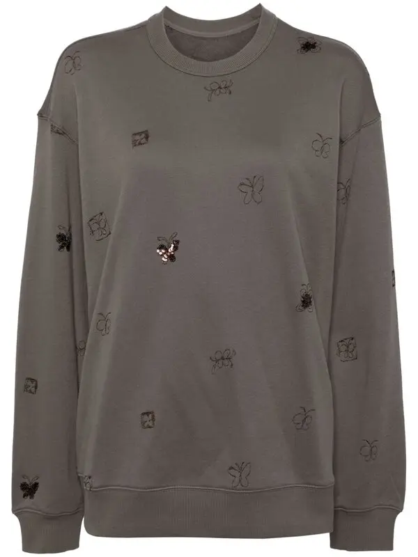 JNBY Butterfly-embroidered Sweatshirt - Grey