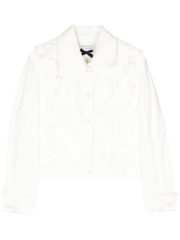 EDWARD ACHOUR PARIS Ruffle-trim Shirt Jacket
