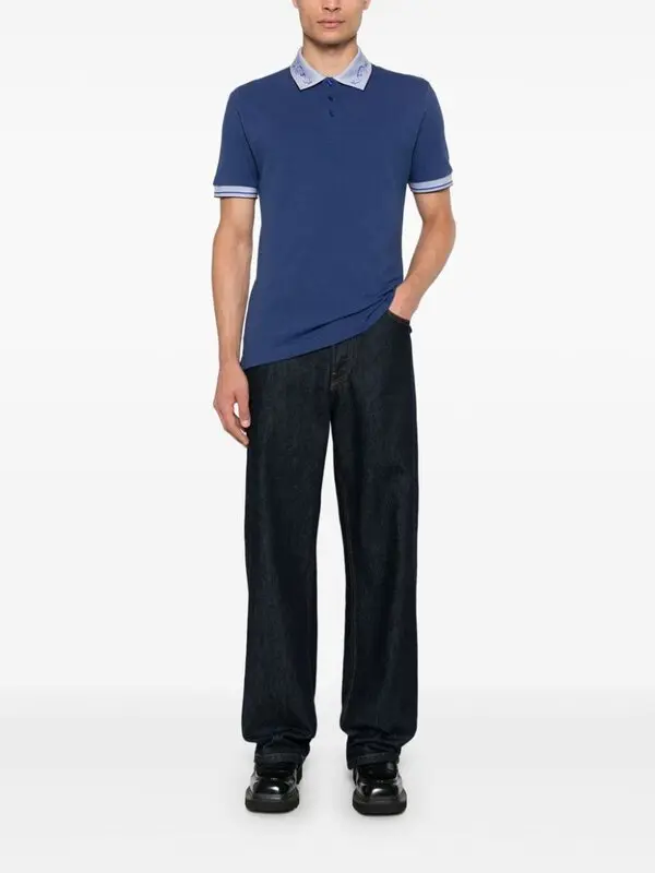 Versace Logo-collar Polo Shirt