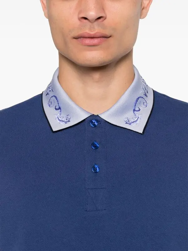 Versace Logo-collar Polo Shirt