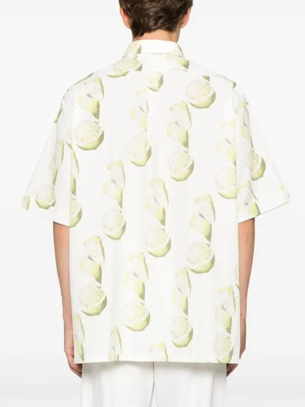 Givenchy Lemon-print Seersucker Shirt