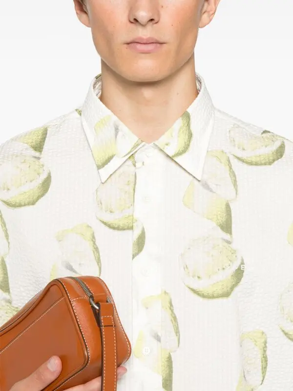 Givenchy Lemon-print Seersucker Shirt