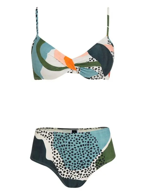 LYGIA & NANNY Veronica Abstract-print Bikini Set - Blue
