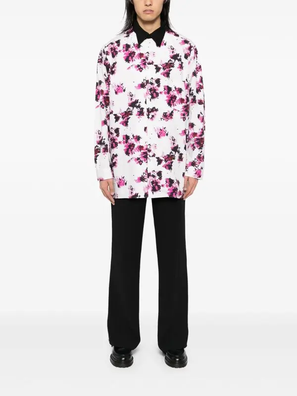 Yohji Yamamoto Khadi Flower Printed Shirt