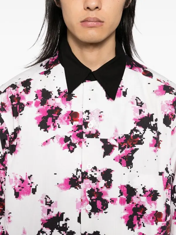 Yohji Yamamoto Khadi Flower Printed Shirt