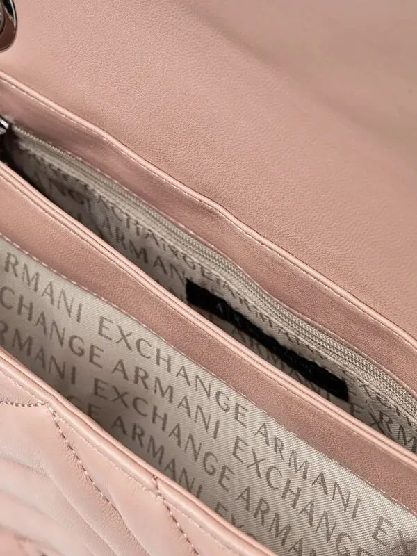 Armani Exchange Logo-plaque Quilted Shoulder Bag - Pink