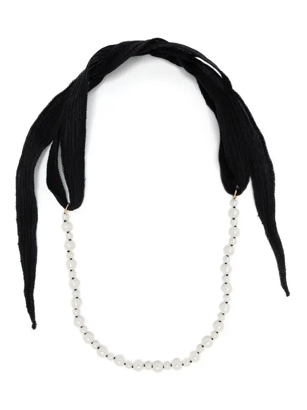 Mizuki 14kt Yellow Gold Pearl Necklace - Black