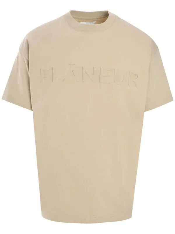 FLANEUR Logo-embossed T-shirt - Neutrals