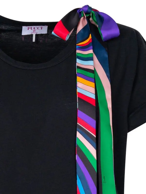 Emilio Pucci Iride-print T-shirt With Bow Detail