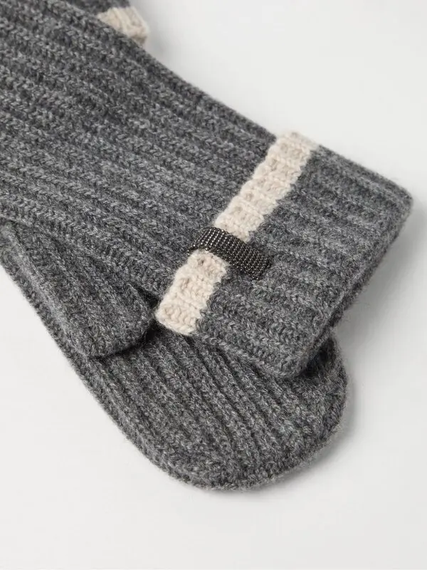 Brunello Cucinelli Cashmere Mittens - Grey