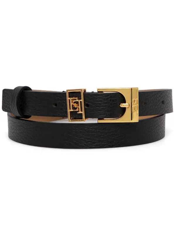 Elisabetta Franchi Leather Belt - Black