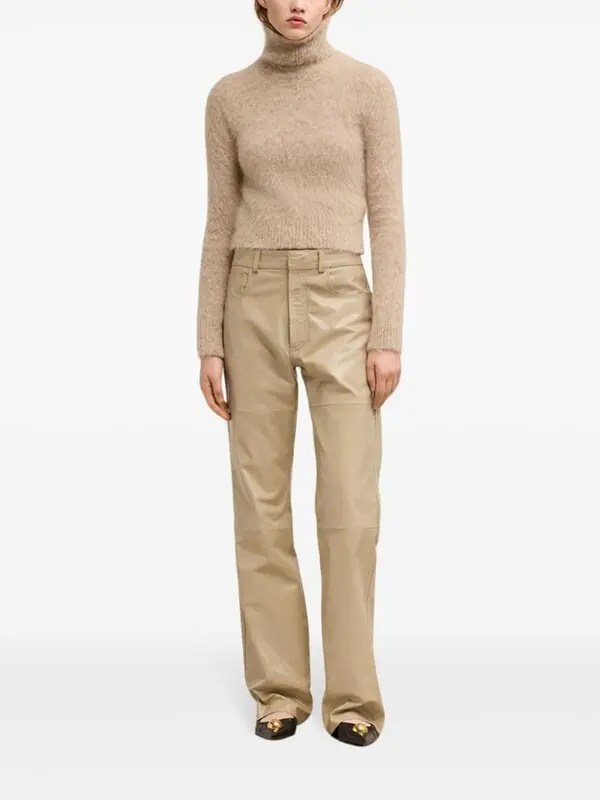 Ami Brushed-effect Roll-neck Jumper - Neutrals
