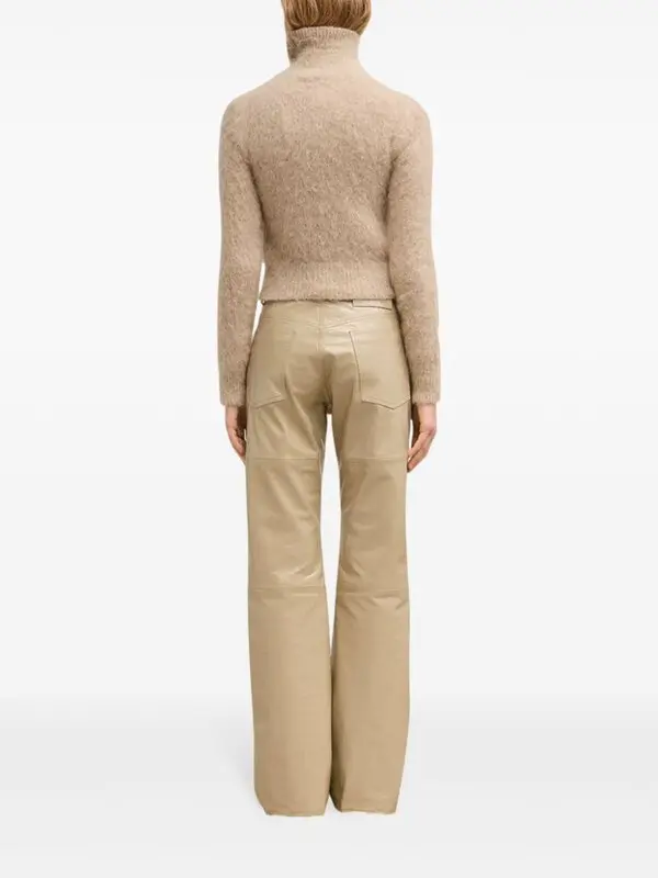 Ami Brushed-effect Roll-neck Jumper - Neutrals