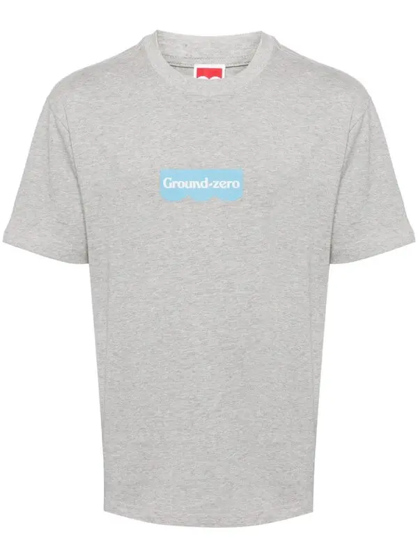 GROUND ZERO Logo-print Cotton T-shirt - Grey