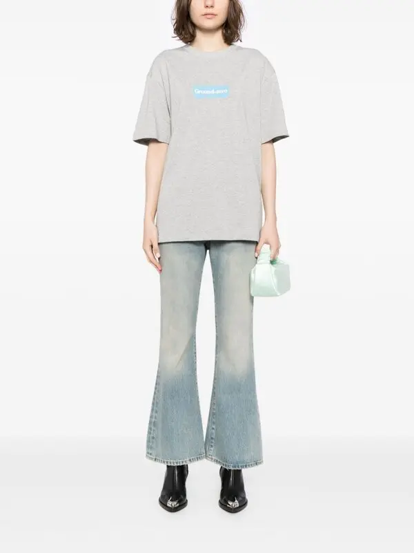 GROUND ZERO Logo-print Cotton T-shirt - Grey