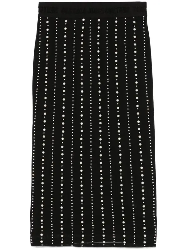 Versace Pearl-embellished Midi Skirt